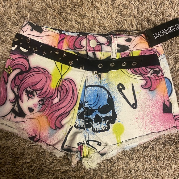 Current Mood | Shorts | Colorful Punky Punk Shorts Current Mood Dollskill | Poshmark